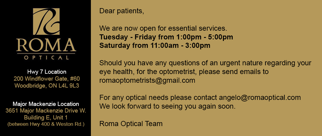 Roma Optical Professional Eye Care & Designer Eyewear in Woodbridge and Maple
